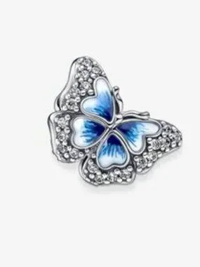 Pandora | Jewelry | Pandora Blue Butterfly Sparkling Charm | Poshmark